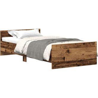 vidaXL Bettgestell ohne Matratze Altholz-Optik 75x190 cm Holzwerkstoff Vidaxl