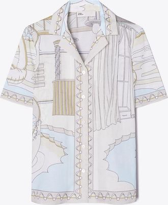 Tory Burch Damen Bedrucktes Freizeithemd