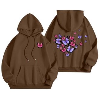 Generic Sweat &agrave; capuche imprim&eacute; tendance pour la Saint-Valentin 2026 (2), marron, XXL