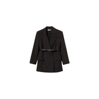 Twinset Cady Blazer mit abnehmbarem G&uuml;rtel - - Jackets - Damen - Schwarzk - S