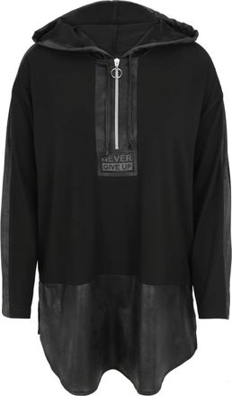 Doris Streich Casual Hoodie Lang Shirt - - Sweatshirts & Hoodies - Damen - Schwarzk - XL