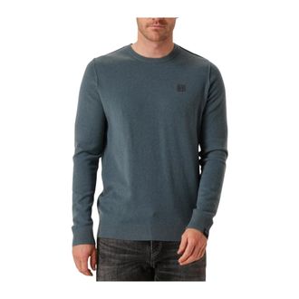 Butcher of Blue Blauer Rundhalspullover Clifden - - Knitwear - Herren - Blau - S