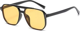 Generic Lunettes de soleil classiques tendance 2026 pour homme et femme, nouvelle monture large, lunettes en plastique UV400, Orange, Taille unique