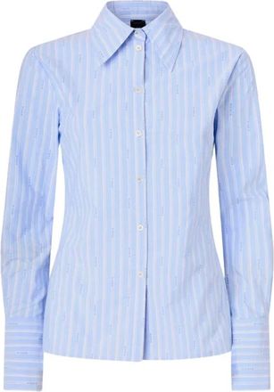 Pinko Pinko, Femme, Blouses et Chemises, Bleu, Taille: 34 FR Cathleen Striped Shirt