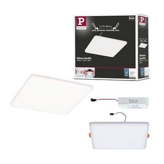 Paulmann 92398 panneau LED spots encastrés Veluna VariFit IP44 blanc neutre 185x185 mm carré incl. 1x17,5 watts plafonnier Satin éclairage de plafond plastique