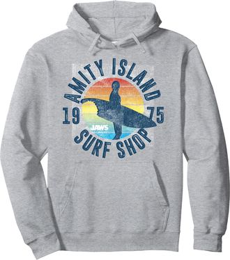 Jaws Amity Island Surf Shop 1975 Retro Logo Pullover Hoodie
