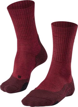 Falke Damen Wandersocken TK2 Explore Wool W So Wolle Funktionsmaterial antiblasen dick 1 Paar, Rot Scarlet 8280, 37-38