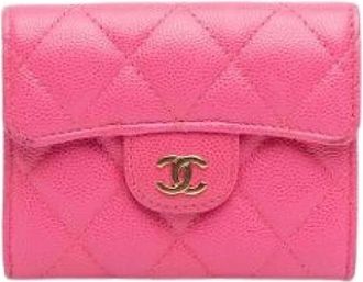 Chanel Pre-owned Petit Portefeuille Matelass&eacute; - Femme - Pre-owned - Rose - Taille: ONE Size