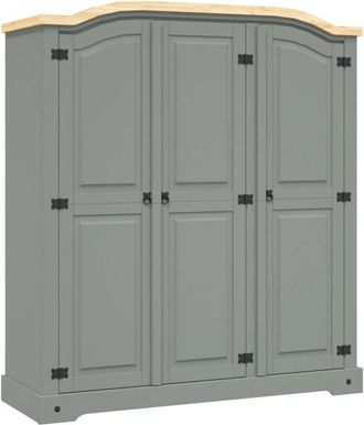 vidaXL Vidaxl - Garde-robe avec 3 portes Gamme Corona pin mexicain Gris