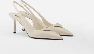 Prada Slingback-Pumps aus Saffiano-Lackleder