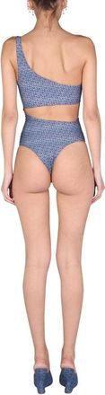 Magda Butrym One-Shoulder Cut-Out One-Piece Swimsuit - Blue