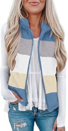 Generic Gilet Polaire sans Manche Femme Chaude Veste sans Manches Polaire Femme Grandes Taille Blouson sans Manche Gilet en Molleton Polaire Femme Gilet Polai