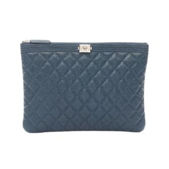 Chanel Pre-owned Boy Leder Clutch Bag - - Pre-owned - Damen - Blau - ONE SIZE