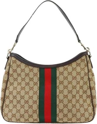 Gucci Sac &agrave; bandouli&egrave;re Pre-owned Vintage en toile GG - Femme - Pre-owned - Beige - Taille: ONE Size