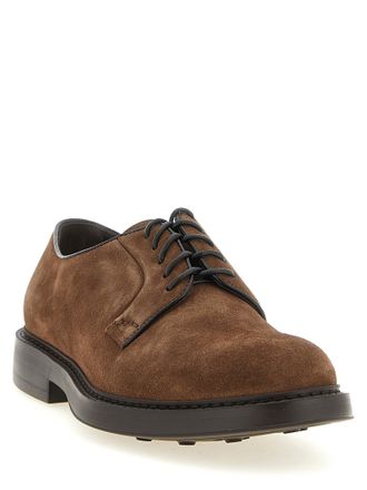 Doucal's Suede Lace-Up Derby Shoe - Brown