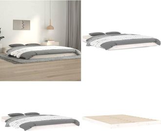 vidaXL Cadre de lit sans matelas blanc 140x190 cm bois de pin massif - Cadre De Lit - Lit Double - Bois De Pin - Lit Blanc - Meuble Chambre - Home & Living