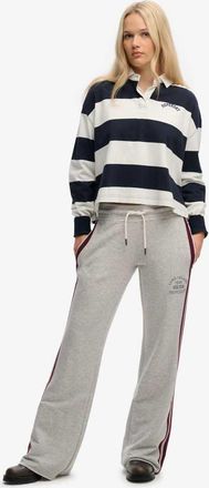 Superdry Jogginghose mit Streifen und ausgestelltem Bein in Grey Marl-Grau