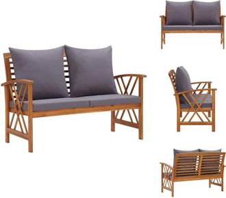 vidaXL Gartenbank mit Kissen 119 cm Massivholz Akazie - Gartenbank - Holzm&ouml;bel - Gartenm&ouml;bel - Outdoor M&ouml;bel - Esszimmerset