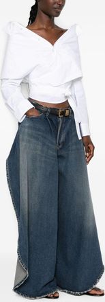 Balenciaga Off-the-Shoulder Cotton Shirt - White