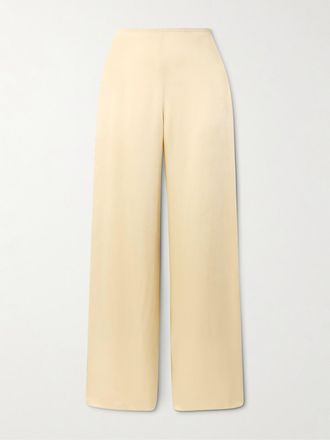 Liberowe Pantalon Large En Satin - The Vanguard - Jaune