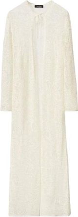 Fabiana Filippi Femme, Pulls, Blanc, Taille: 40 FR Long Cardigan in Micro Sequins