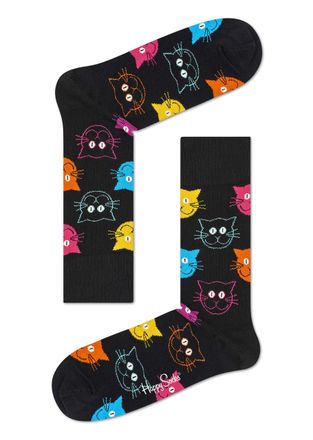 Happy Socks Herren Cat Socken, (Grau 9001), One Size (Herstellergröße: 41-46)