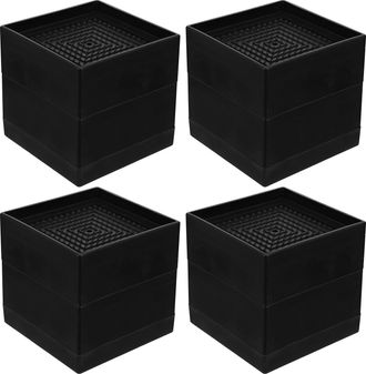 NUOBESTY Kichvoe 4er-Set Bettf&uuml;&szlig;e/M&ouml;belf&uuml;&szlig;e - Robuste, quadratische Bl&ouml;cke zum Anheben von Schreibtisch Sofa- und Stuhlbeinen, K&uuml;hlschrank- und Waschmaschinenf