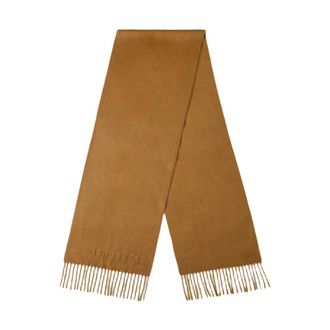 Borbonese Fringed Logo Scarf - - Accessories - Damen - Braun - ONE SIZE