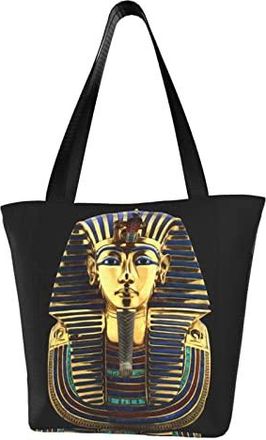 AOOEDM Roi Pharaon Toutankhamon &Eacute;gypte Tut &Eacute;gyptien R&eacute;utilisable Sac Fourre-Tout Femmes Casual Sac &Agrave; Main Sacs &Agrave; Bandouli&egrave;re pour Shopping &Eacute;picerie Voyage &Agrave; 