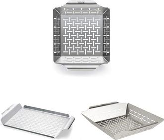 Weber 6434 Grillkorb aus Edelstahl, 30x35 cm, f r Q-300/-3000-Serie und gr ere Gasgrills sowie die meisten Holzkohlegrills