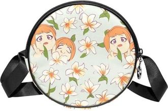 Generic Sac &agrave; bandouli&egrave;re rond pour femme, petit sac &agrave; bandouli&egrave;re avec fermeture &eacute;clair, bretelles r&eacute;glables, style d&eacute;contract&eacute; pour femmes et filles