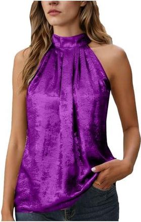 Generic TOFOTL Chemise de Nuit 100% Coton Ete Femme sans Manches Elegant Camisole 100% Spaghetti D&eacute;bardeur Basique Paillette sans Manches &Eacute;l&eacute;gant Musculation 