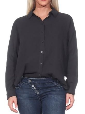 Jacqueline de Yong JdY Theis Life L/S T-Shirt Ample WVN Noos Chemise, Phantom, S Femme