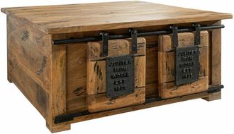 Massivmoebel24 Truhe Mango 90x90x45 natur lackiert railway 164