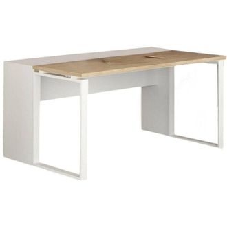 Dmora Schreibtisch Oriane, Mehrzweckschreibtisch, Bürotisch für pc, Eckschreibtisch, 60x0 h76 cm, Eiche und Weiß - Dmora