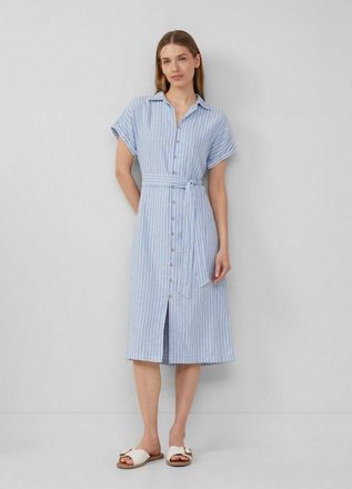 s.Oliver Midikleid Kleid Gestreiftes Midikleid im Relaxed Fit aus Leinenmix