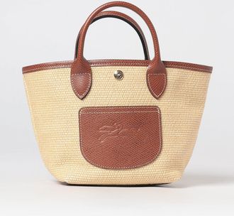 Longchamp Mini cabas Le Pliage Collection en raphia avec anses en cuir