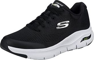Skechers Homme Arch Fit Sneaker, Noir Textile Synthetic White Trim, 47.5 EU