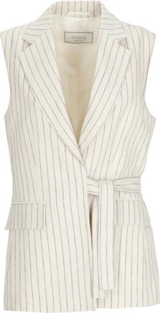PESERICO Femme, Vestes, Beige, Taille: 42 FR Gilet en lin