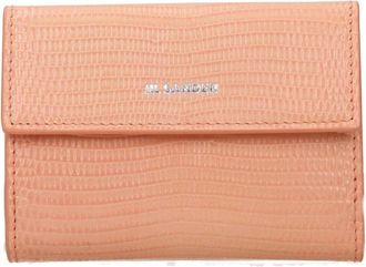 Jil Sander Femme, Accessoires, Rose, Taille: ONE Size Portefeuille compact en cuir avec plusieurs fentes pour cartes