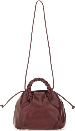 Hereu Lambskin Shoulder Bag - Burgundy