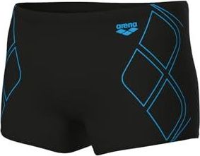 Arena Mens Graphic Swim Short, Black-Turquoise, 100 Homme