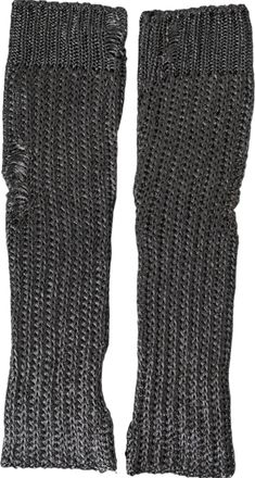 Dolce & Gabbana Womens Gray Viscose Knitted Finger Less Gloves Polyester Film Fiber