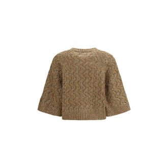 Brunello Cucinelli Womens Beige Silk Sweatshirt Clothing