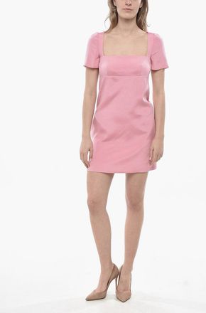 Valentino Short-Sleeved Silk-Blend Sheath Dress Valentino