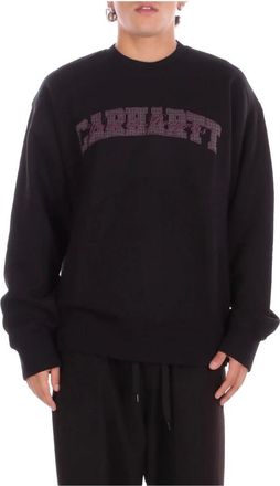 Carhartt Work in Progress Homme, Sweatshirts et sweats à capuche, Noir, Taille: XL Felpa Logo frontale