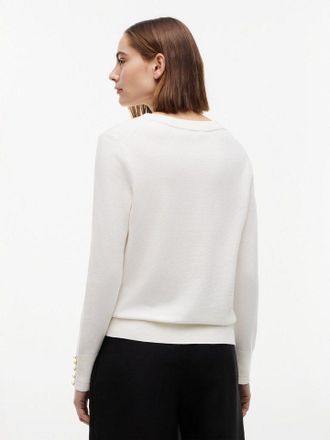 Tommy Hilfiger Strickpullover STITCH V-NECK mit Knopfdetail am &Auml;rmel, Regular Fit