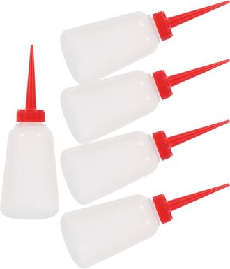 Artibetter Gogogmee 5 Stück Pack Nähmaschinenölspender 250 ml Kunststoff mit Langem Rotem Ausgießer Präziser Öler für Nähmaschinen Stickmaschinen und Elektrowerk