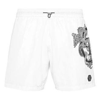 Philipp Plein Shorts Dragon - - Swimwear - Herren - Wei&szlig; - 2XL