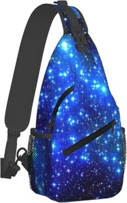 Generic Sacoche Homme Bandouliere &Eacute;toiles bleues brillantes Mode Sac Bandouli&egrave;re Polyester Sac &agrave; Dos De Voyage pour Homme Randonn&eacute;e Femme